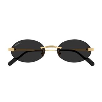 Cartier CT0615S Oval Gold-Tone Sunglasses - Gold