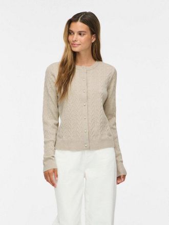 Vila Strickjacke VIKERRY CABLE L/S KNIT CARDIGAN-NOOS Materialmix, normal geschnitten