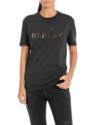 Replay Damen W3131A.000.22658M T-Shirt, Blackboard 099, S