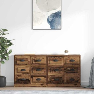 vidaXL vidaXL Buffets 2 pcs Bois Ancien 70 x 35,5 x 67,5 cm Bois ding&eacute;nierie