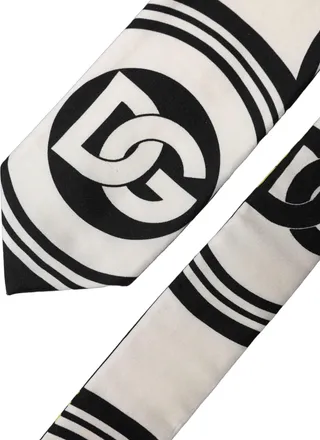 Dolce & Gabbana Multicolor Monogram Print Silk Adjustable Men Necktie Tie