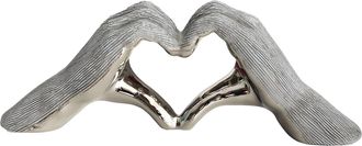 Gilde Deko Figur Keramik Hand Heart H11cm