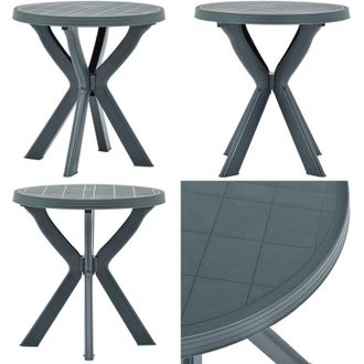vidaXL Bistrotisch Gr&uuml;n &Oslash;70 cm Kunststoff - Gartentisch - Bistrotisch - Outdoortisch - Plastiktisch - Kunststoffe M&ouml;bel - Home & Living