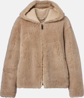Max Mara Veste Sole à capuche en shearling