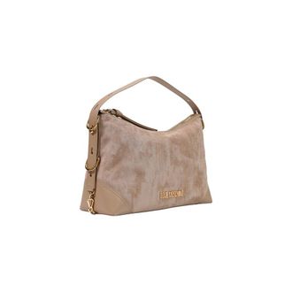 Love Moschino Womens Velvety Polyester Shoulder Bag Beige With Eco