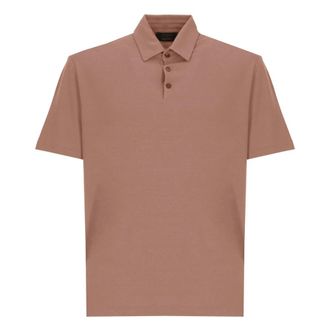 Zanone Homme, Tops, Rouge, Taille: 2XL Button Cotton Polo