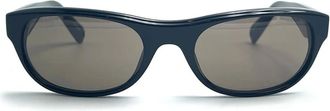 Jacquemus Femme, Accessoires, Noir, Taille: 56 MM Lunettes de Soleil Ovales Noir Argent Protection UV