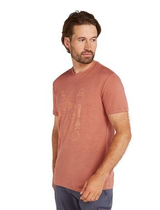 Icebreaker T-Shirt Merino 150 Tech Lite Tee Camp Essentials (Merinowolle) cedarrot Herren