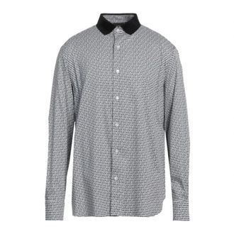 Emporio Armani Regular Fit Hemd mit geripptem Kragen und Logo-Print - - Shirts - Herren - Wei&szlig; - S