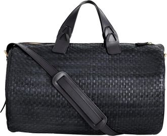 Ibeliv Panier en cuir de veau tress&eacute; - Femme - Sacs - Noir - Taille: ONE Size