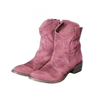 Generic Bottines larges en daim pour femme - Bout rond - Talon bas - &Agrave; enfiler - Chaussures de marche confortables - Style d&eacute;contract&eacute; - L&eacute;g&egrave;res - R&eacute;tro - Cla
