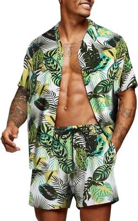 Coofandy Chemises dété de Plage pour Hommes Chemise décontractée à imprimé hawaïen Aloha Vintage Holiday, Blanc, M