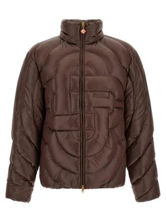 Casablanca Diamond Monogram Quilted Down Jacket - Brown