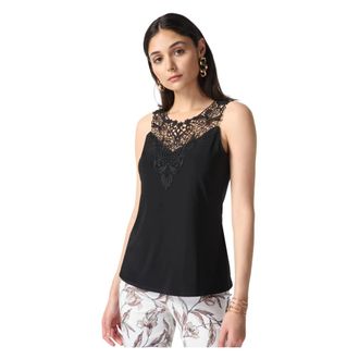 Joseph Ribkoff Femme, Tops, Bleu, Taille: 42 FR D&eacute;bardeur &agrave; col en dentelle