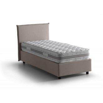 Dmora Einzelbett Dbaston, Containerbett mit Stoffbespannung, 100% Made in Italy, Front&ouml;ffnung, inklusive Matratze Cm 90x200, Turteltaube - Dmora