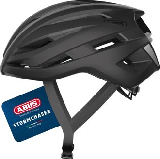 ABUS Rennradhelm Stormchaser - Leichter und komfortabler Fahrradhelm für professionellen Radsport, Schwarz (Velvet Black), M (52-58 cm)