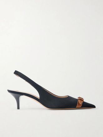 J.W.Anderson Buckled Leather-trimmed Velvet Slingback Pumps - Black