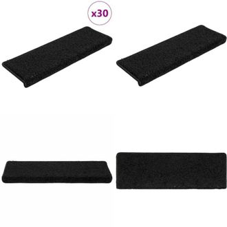 vidaXL Stufenmatten 30 Stk. 65x21x4 cm Schwarz - Vidaxl