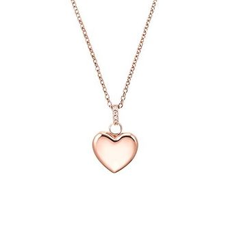s.Oliver Collier avec pendentif en argent 925 Sterling pour femmes, avec zirconium synth., 42+3 cm, couleur rose, coeur, Livré en boîte cadeau de bijoux