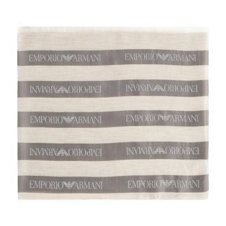 Emporio Armani Femme, Accessoires, Beige, Taille: ONE Size &Eacute;charpe en m&eacute;lange de modal avec rayures jacquard