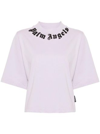 Palm Angels t-shirt &agrave; logo imprim&eacute; - Violet