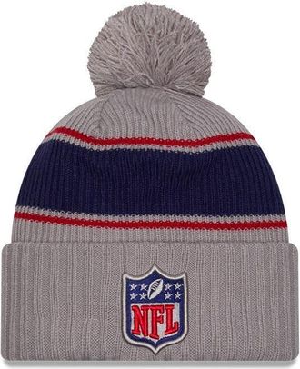 New Era NFL Shield NFL 2024 Sideline Sport Knit Grau Bommelmütze - One-Size
