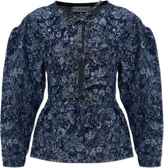 Ganni Femme, Blouses et Chemises, Bleu, Taille: 38 FR Denim Top