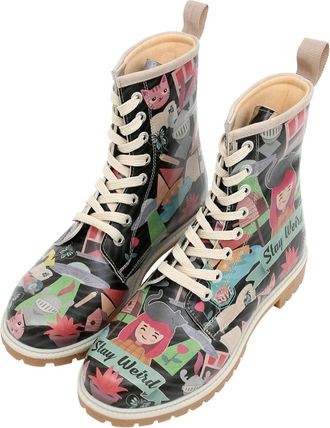 Dogo Vegane Damen Boots Stiefeletten - Stay Weird 40