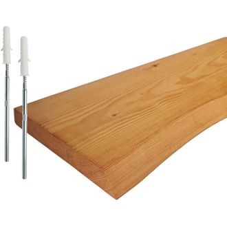 Relaxdays Relaxdays &Eacute;tag&egrave;re murale bord naturel, HxLxP:3x70x22 cm, &eacute;tag&egrave;re flottante rustique pour cuisine, pin massif