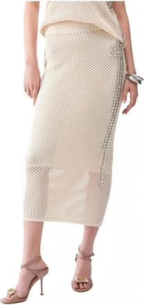 Liu Jo Femme, Jupes, Beige, Taille: S Longue Jupe en Maille R&eacute;sille