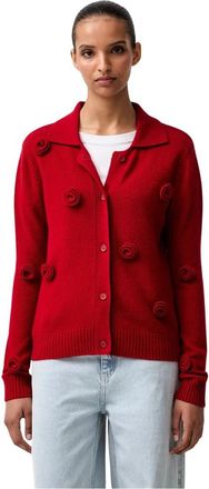 Stine Goya Femme, Pulls, Rouge, Taille: 38 FR Gilet en maille &agrave; col