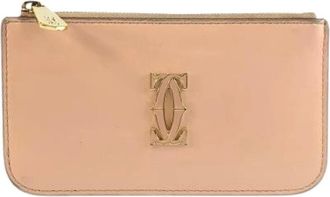 Cartier Pre-owned Double C Leather Card Case - Femme - Pre-owned - Beige - Taille: ONE Size