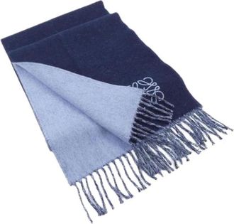 Loewe unisex, Pre-owned, Bleu, Taille: ONE Size Pre-owned Cashmere Scarf