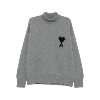Ami Ami de Coeur Roll Neck Pullover - - Knitwear - Herren - Grau - L
