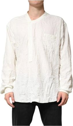 Dolce & Gabbana Homme, Chemises, Blanc, Taille: XL Cotton Long Sleeves Shirt