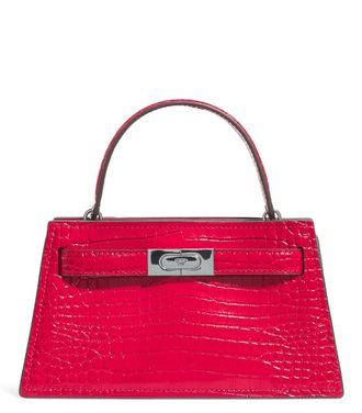 Tory Burch Mini Croc Leather Lee Radziwill Top-Handle Bag