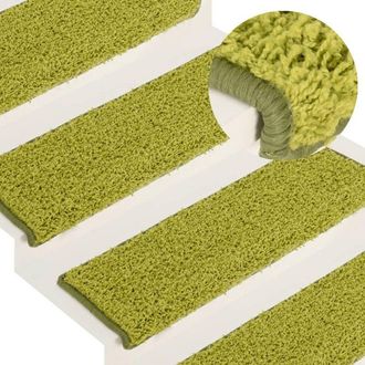 vidaXL Stufenmatten 15 Stk. 65x21x4 cm Gr&uuml;n Rechteckiger Rand vidaXL