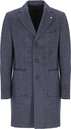 Lubiam Homme, Manteaux, Bleu, Taille: M Manteau M&eacute;lange dAlpaga