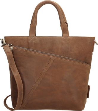 MicMacbags Shopper - Elegante Damen-Handtasche aus echtem B&uuml;ffelleder in Braun, mit Rei&szlig;verschluss - Stilvoll, robust und ideal f&uuml;r Alltag & Freizeit. Shoulder b