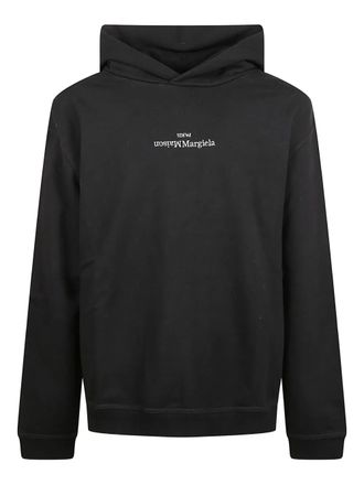 Maison Margiela logo-embroidered hoodie - Schwarz