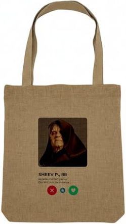 Fabulous Sac Shopping Tote Bag Aspect Lin - Sheev Palpatine R&eacute;seau Social Rencontre Amour Sith - Sac de Courses Toile Epaisse 360g Beige Naturel Cabas Port&eacute; Ep