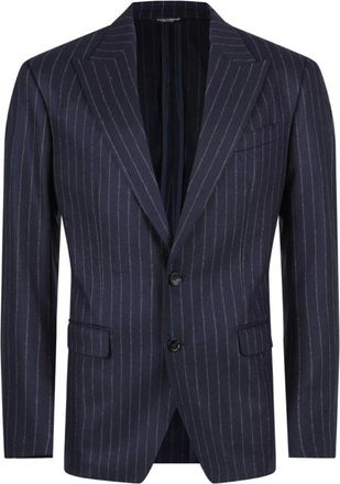 Dolce & Gabbana Homme, Vestes, Bleu, Taille: 2XL Veste Bleu Marine &agrave; Rayures