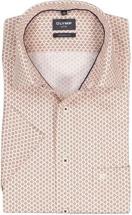 Olymp Herren Kurzarmhemd orange Baumwolle