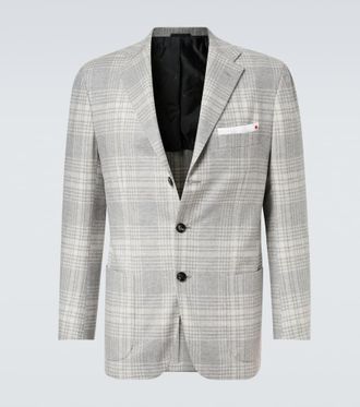 Kiton Blazer Prince Of Wales en laine mélangée