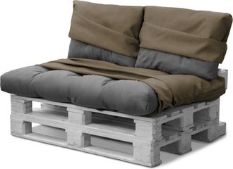 Normani Bezüge für Palettenkissen - Ersatzbezüge Palettenkissenbezüge - Auflage - Gartenmöbel für In- und Outdoor Farbe Braun 3-Teilig Wasserdicht Größe 80 cm