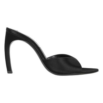Victoria Beckham Femme, Chaussures, Noir, Taille: 39 EU Sandalette Talon Banane en Satin Noir