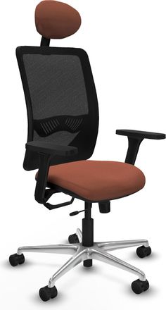 Piqueras y Crespo B&uuml;rostuhl Zulema mit 3D-Armen, h&ouml;henverstellbarer Lendenwirbelst&uuml;tze und festem Kopfteil, ausgestattet mit Syncro/Traslack und Schneideschaum, Schwarz