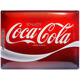 Nostalgic Art Retro Blechschild, Coca-Cola - Logo Red Lights - Geschenk-Idee für Coke-Fans, aus Metall, Vintage-Design zur Dekoration, 30 x 40 cm