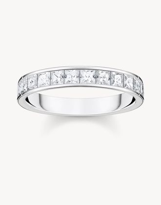 Thomas Sabo Bague en argent sterling 925 avec pav&eacute; de pierres blanches-Argent&eacute;