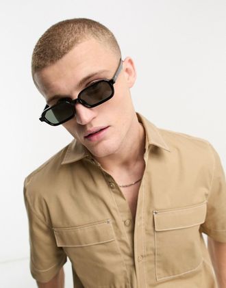 Le Specs Pilferer - Lunettes de soleil &agrave; verres verts - Noir